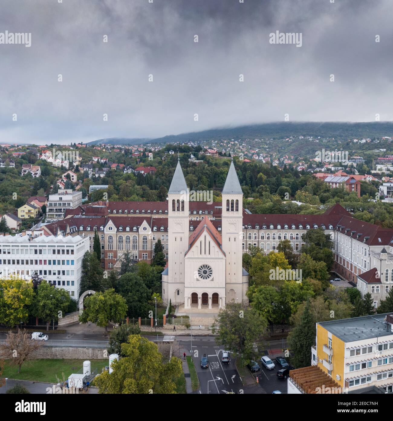 Aerial view of Piusz Church in Pecs, Hungary Stock Photo - Alamy