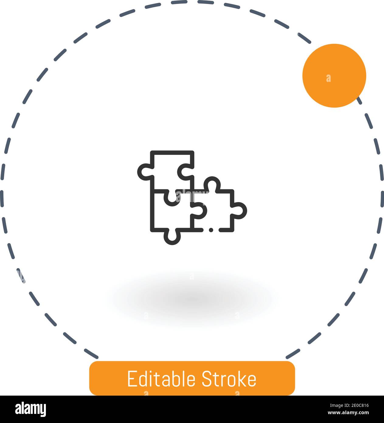 puzzle vector icon editable stroke outline icons for web and mobile ...