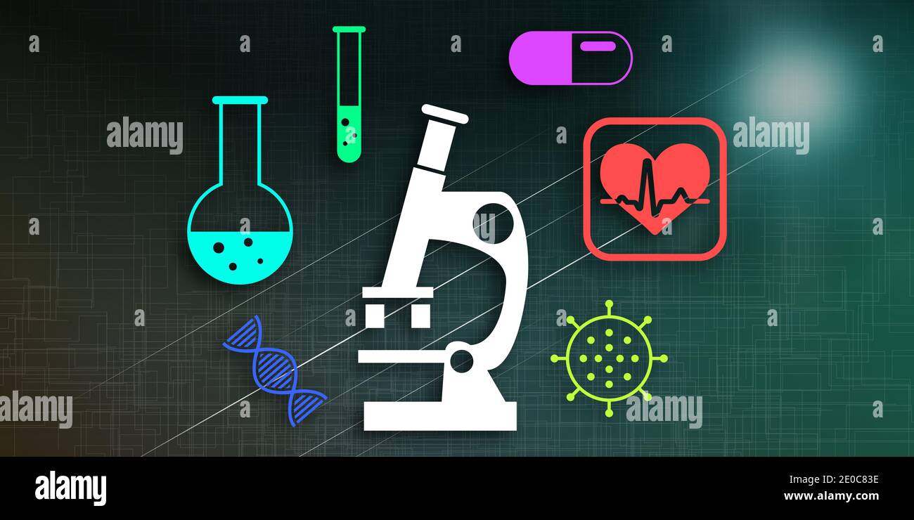 Illustration of a medical research concept Stock Photo - Alamy