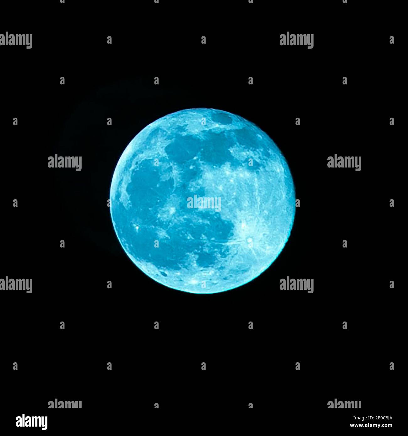 Turquoise moon space hi-res stock photography and images - Alamy