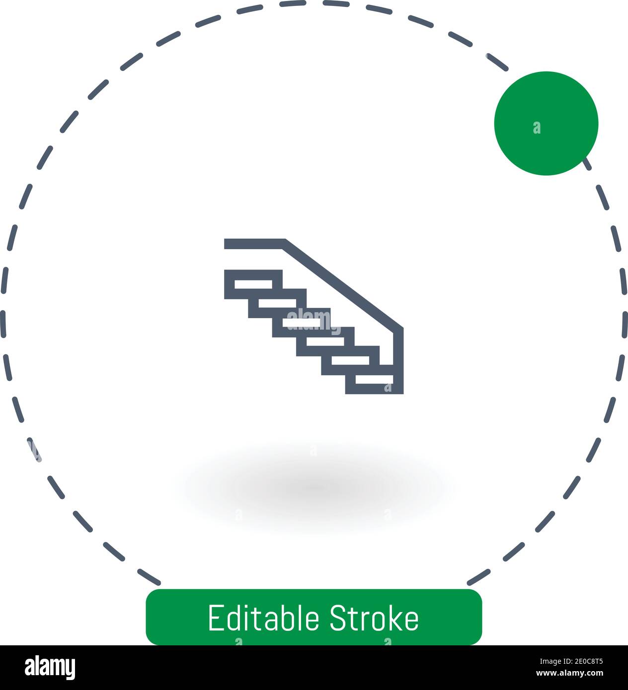 stairs vector icon editable stroke outline icons for web and mobile ...