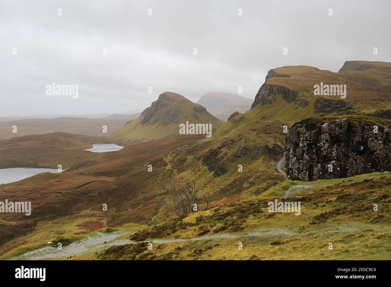 Typical autumn landscape of the desolate Skype Highlands in Scotland ...