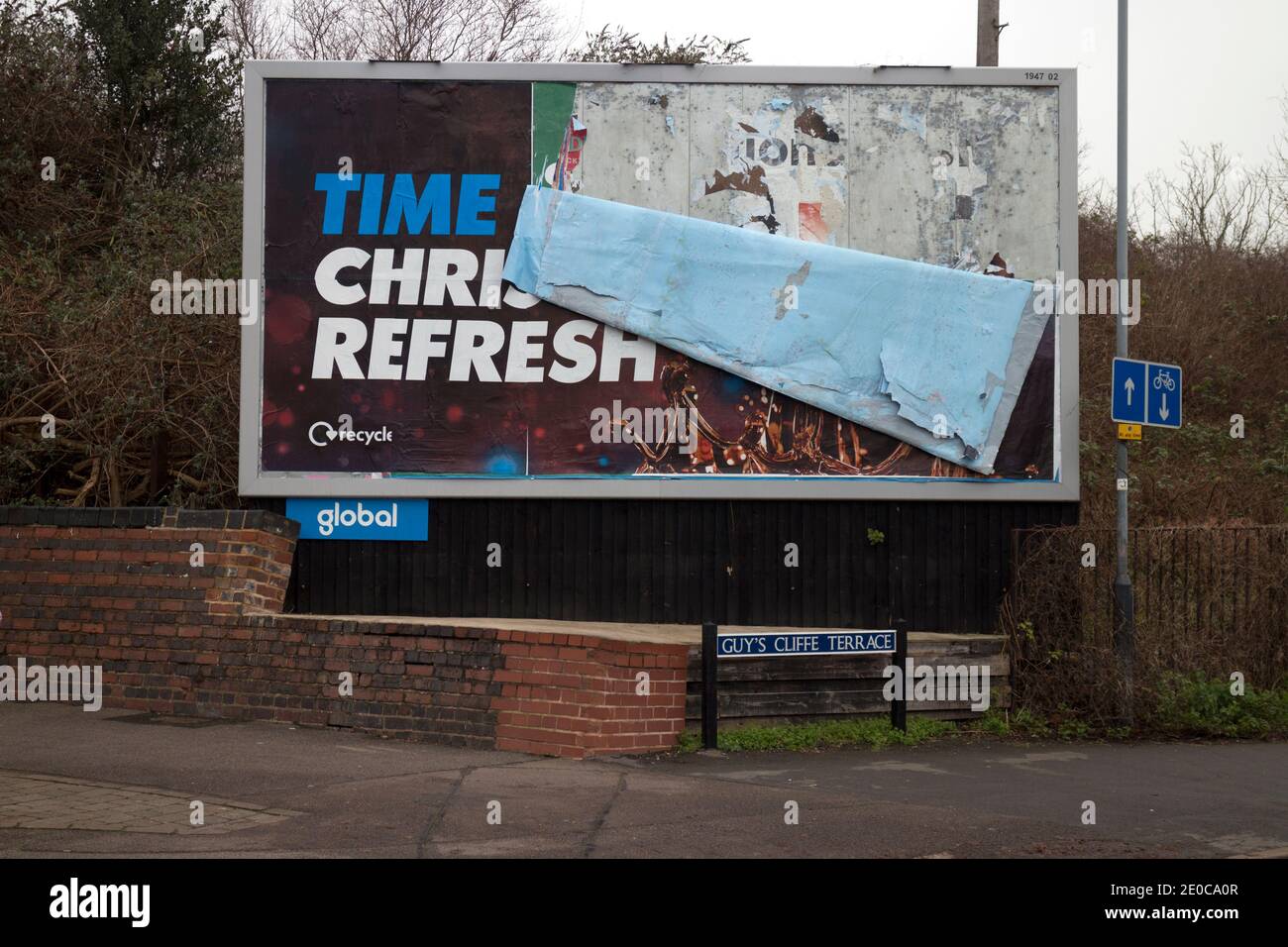 Torn roadside hoarding, Warwick, UK Stock Photo - Alamy