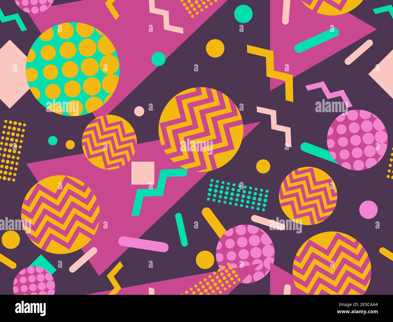 Seamless pattern with geometric shapes in the style of the 80s. Trendy ...