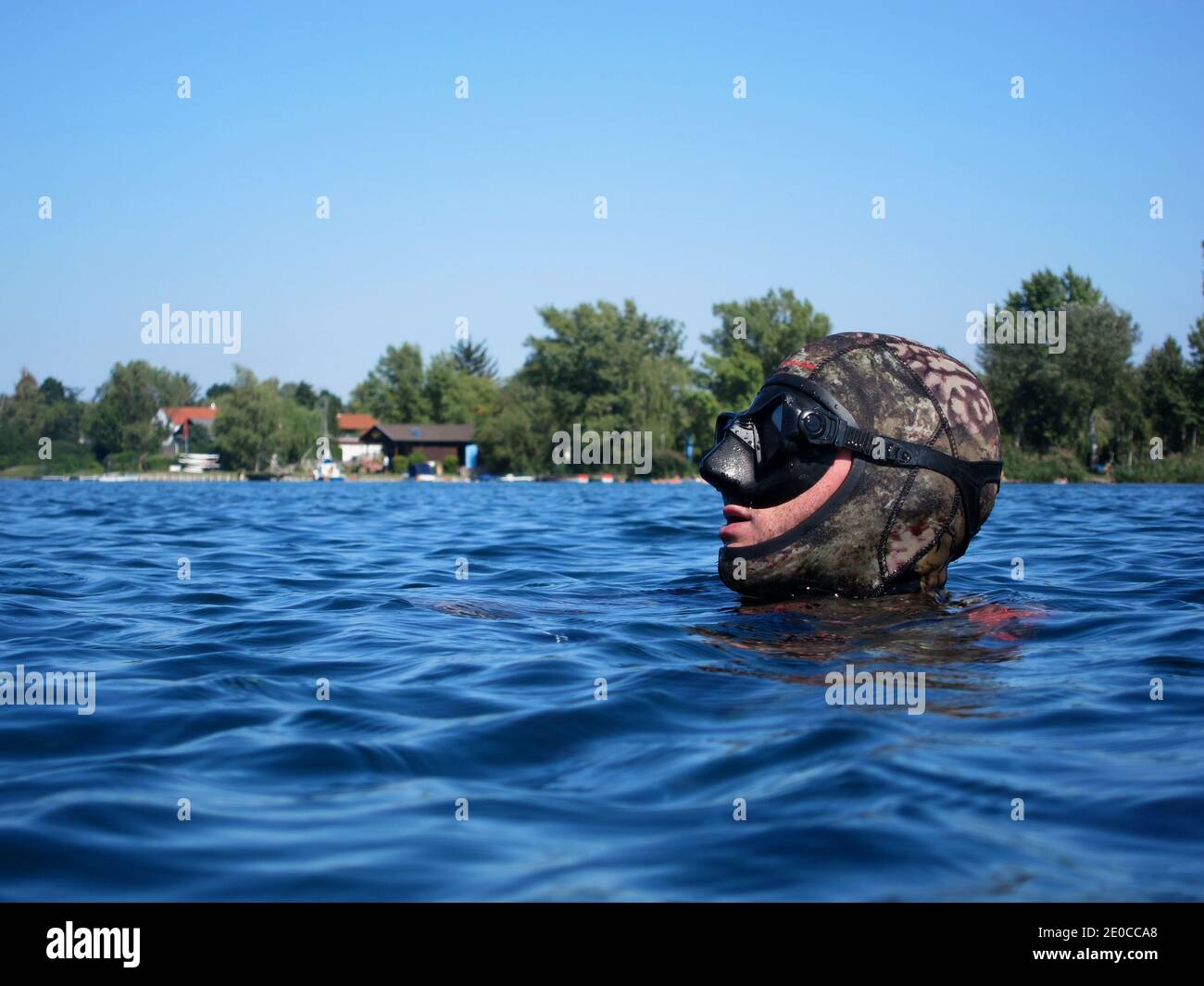 free diving or apnea diving on the surface right Stock Photo - Alamy