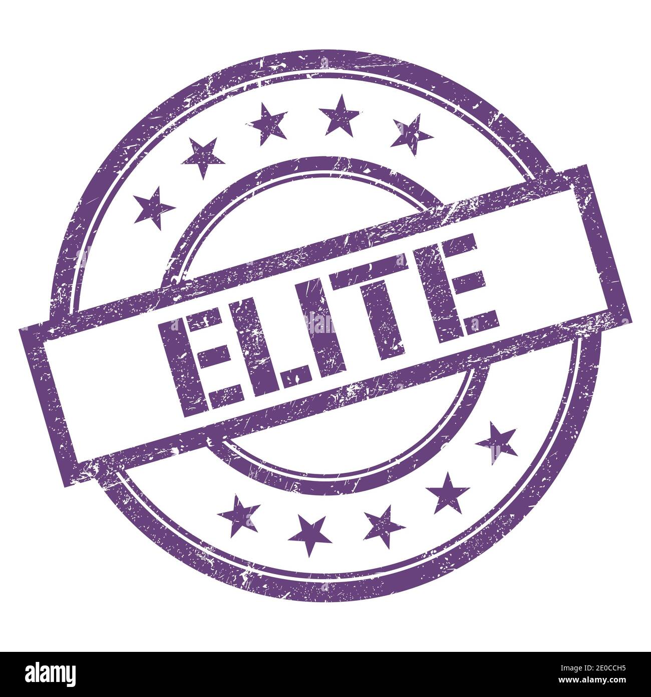 ELITE text written on purple violet round vintage rubber stamp Stock ...