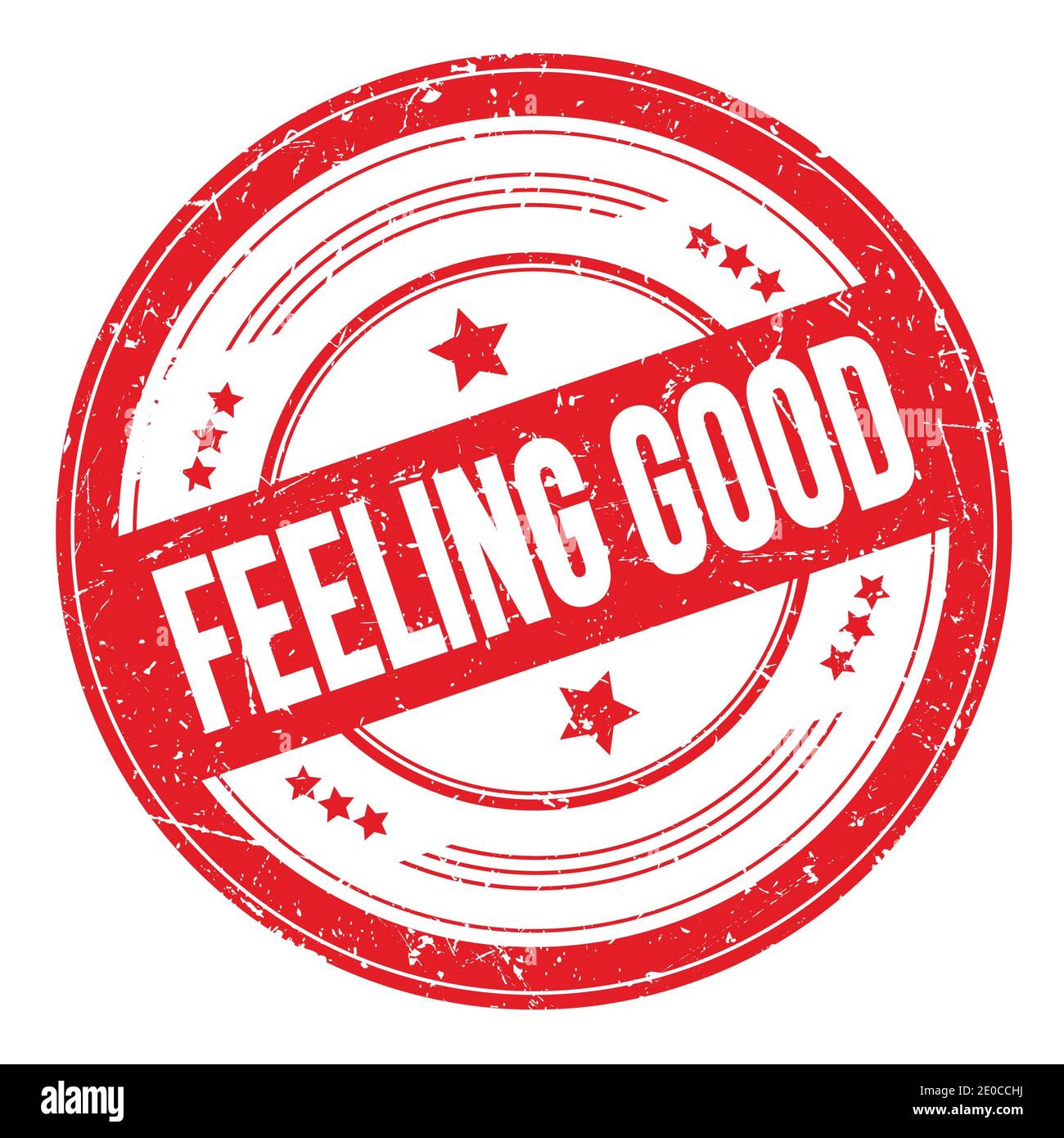 FEELING GOOD text on red round grungy texture stamp Stock Photo - Alamy