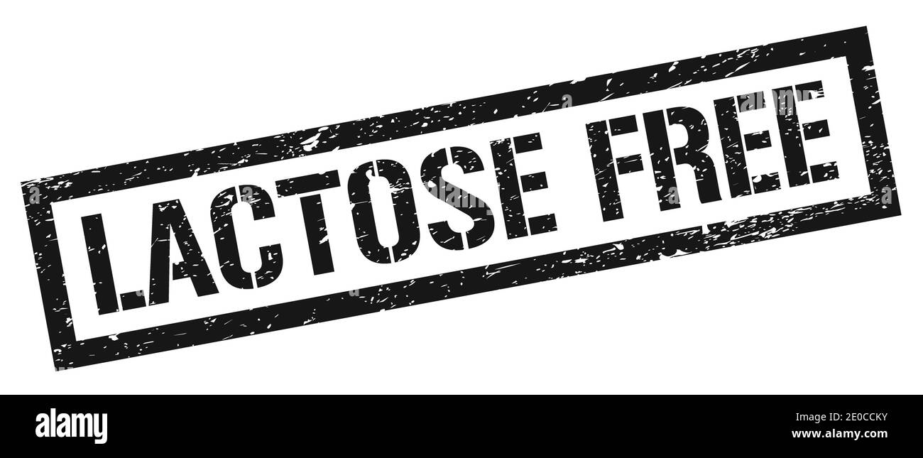 LACTOSE FREE black grungy rectangle stamp sign Stock Photo - Alamy