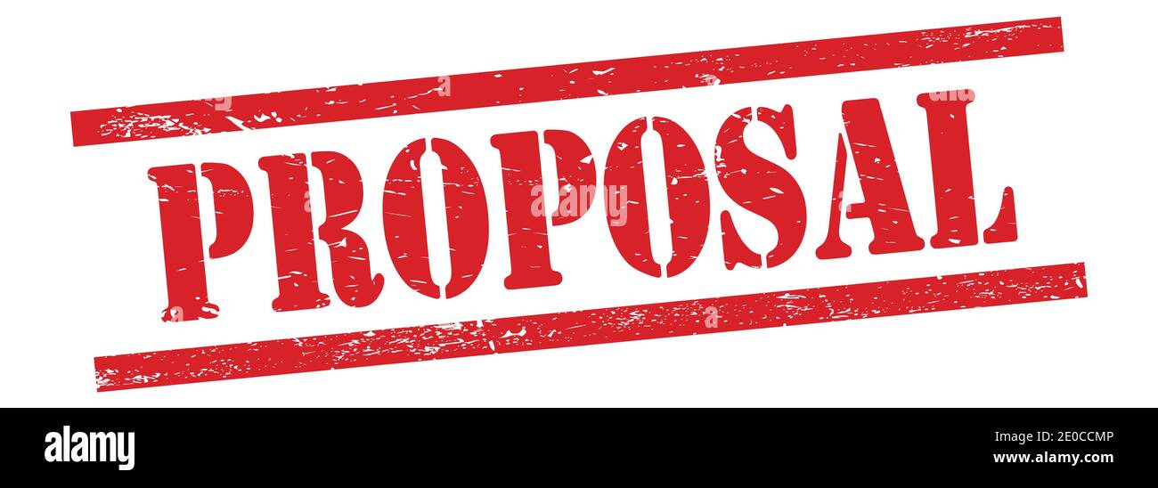 PROPOSAL text on red grungy vintage rubber stamp Stock Photo - Alamy