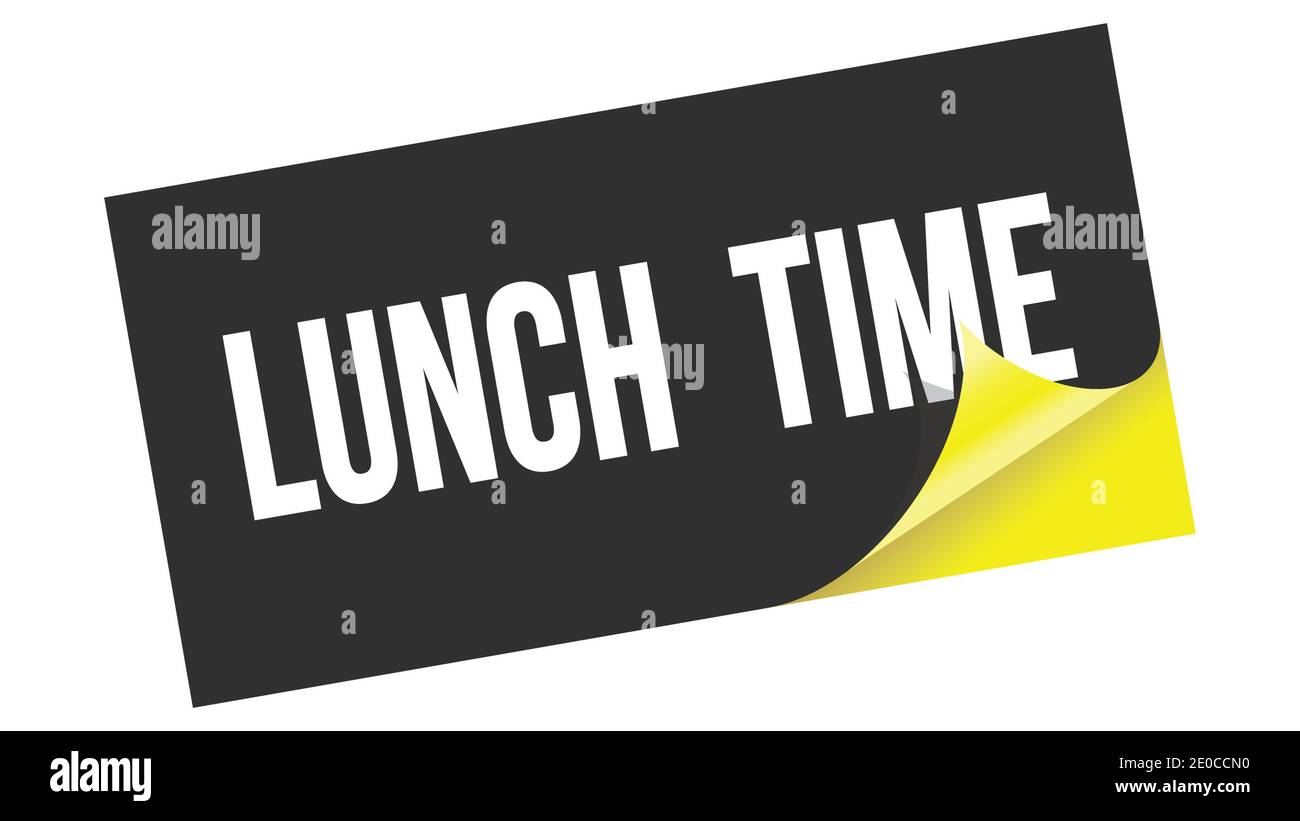 LUNCH TIME text written on black yellow sticker stamp Stock Photo - Alamy