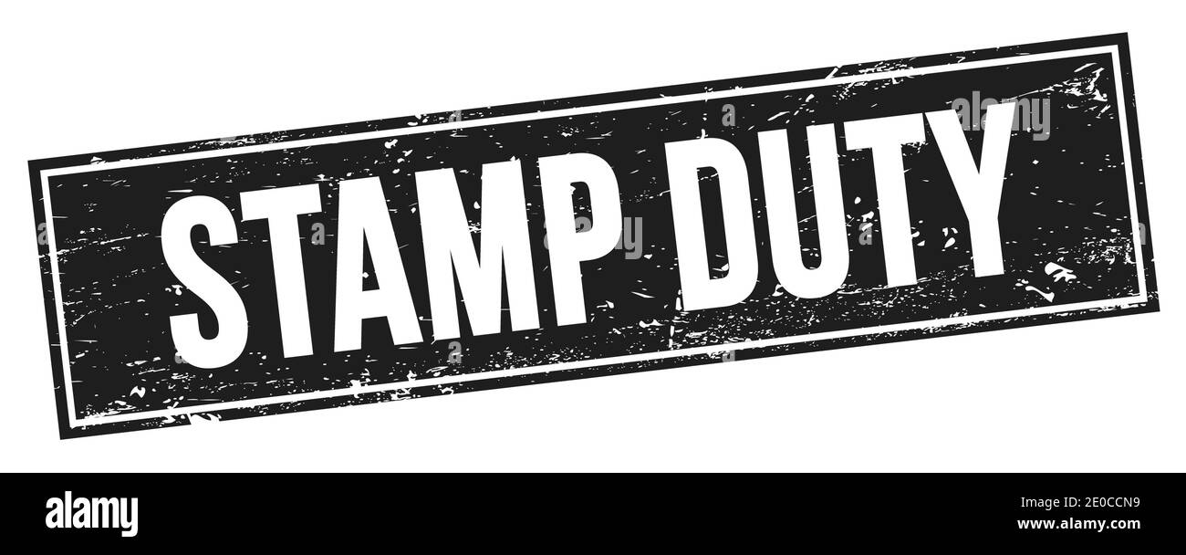 STAMP DUTY text on black grungy rectangle stamp sign Stock Photo - Alamy