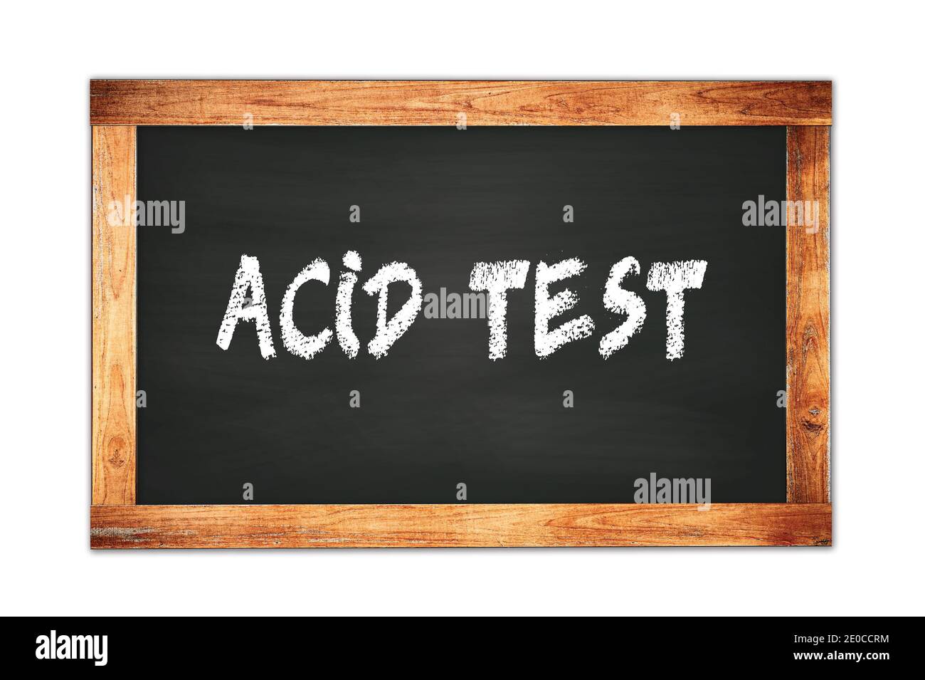 ACID TEST text written on black wooden frame school blackboard Stock ...