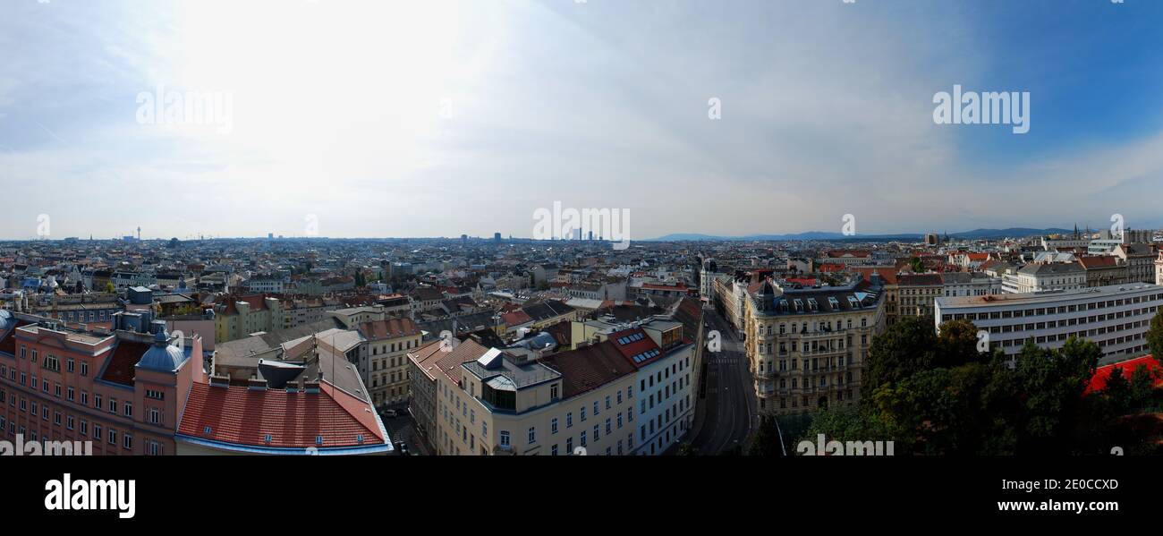 promising the city of vienna panorama 2 roofs from above Stock Photo ...