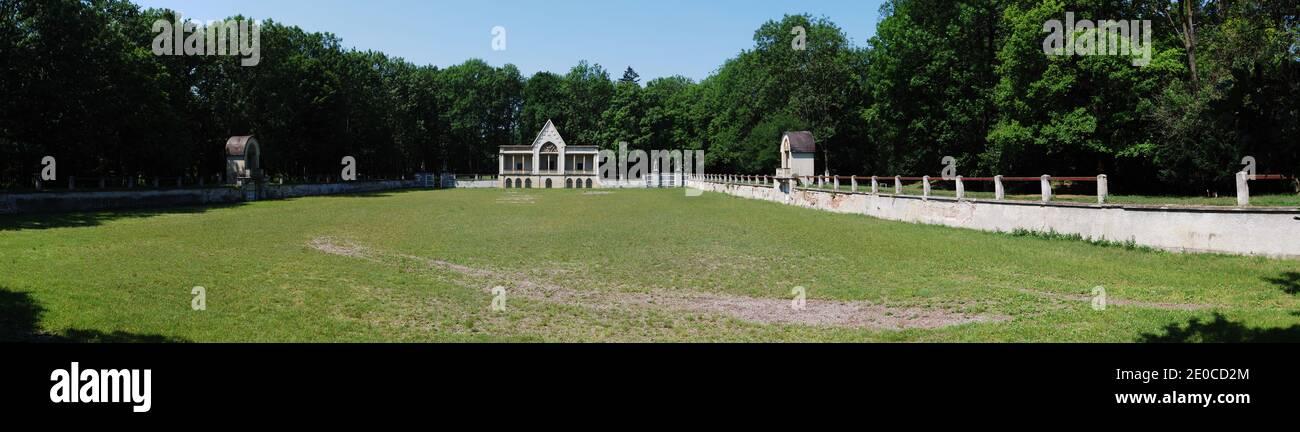 panorama view of an old arena in a castle Stock Photo - Alamy