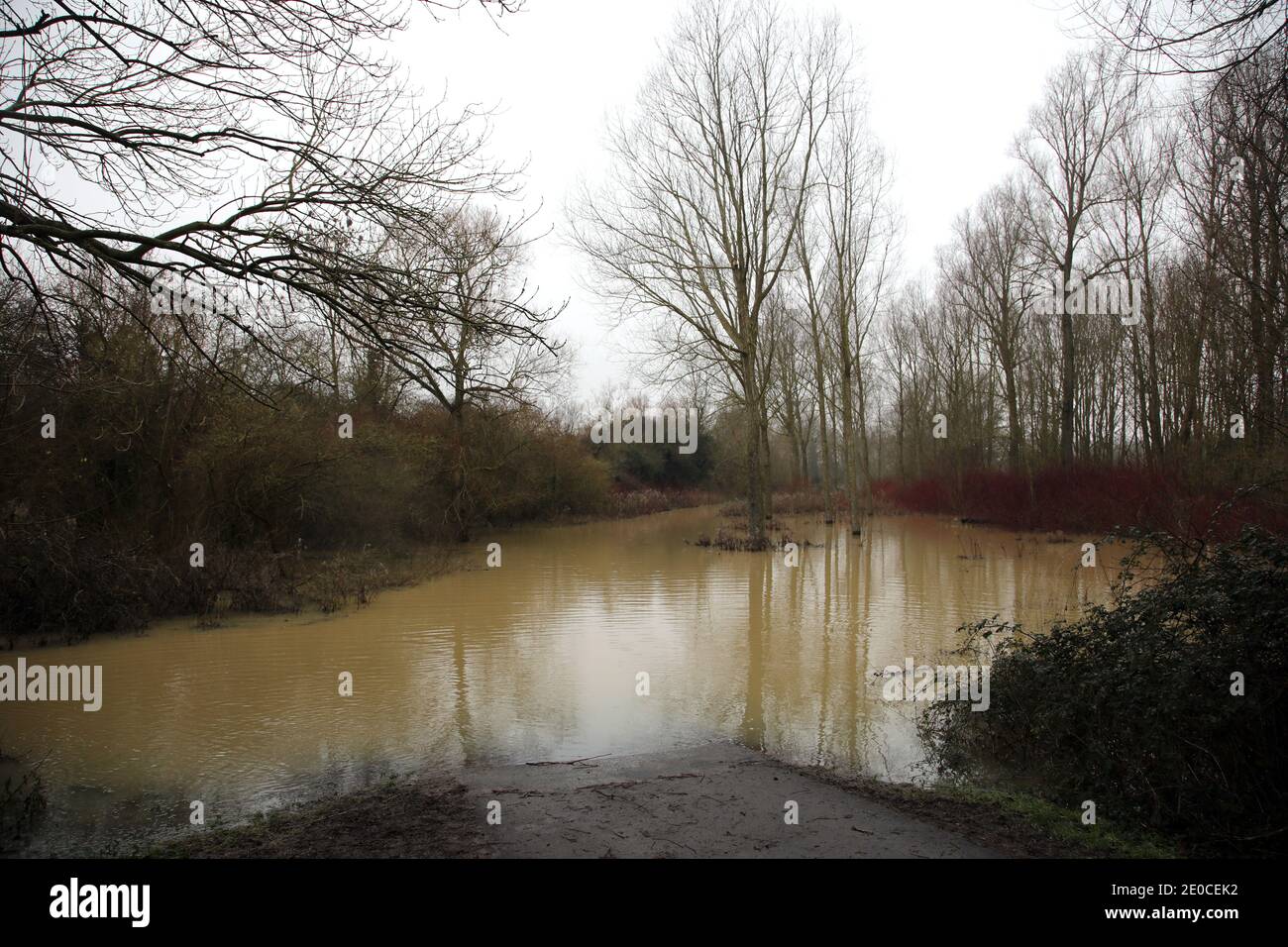 Peterborough, UK. 28th Dec, 2020. Flooding is still a problem as these ...
