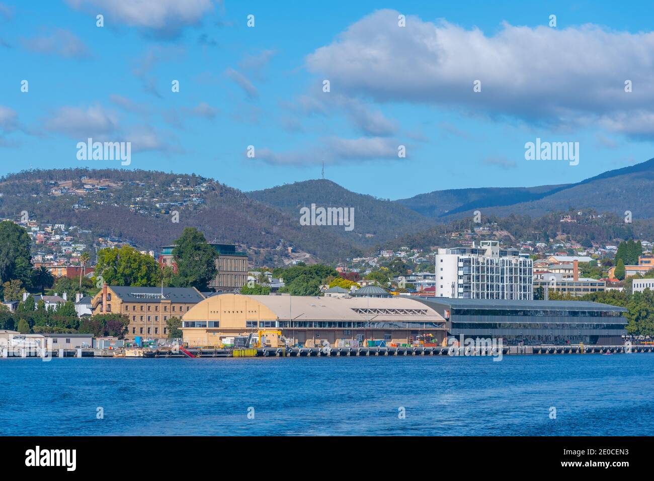 Cityscape of port of Hobart in Australia Stock Photo - Alamy