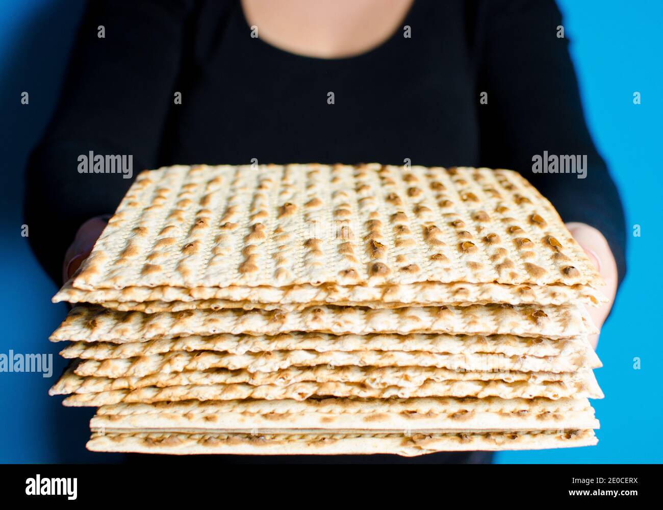 Traditional festive Jewish food Matza. Traditional family holiday ...