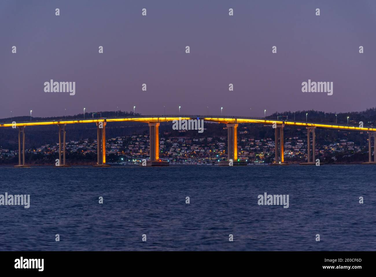 Night view of Tasman bridge in Hobart, Australia Stock Photo - Alamy