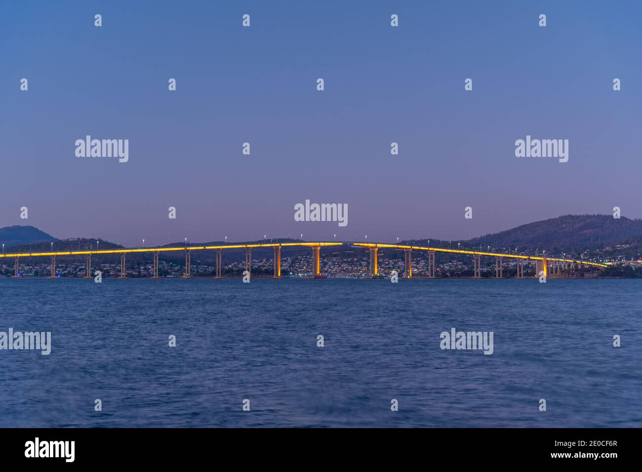 Night view of Tasman bridge in Hobart, Australia Stock Photo - Alamy