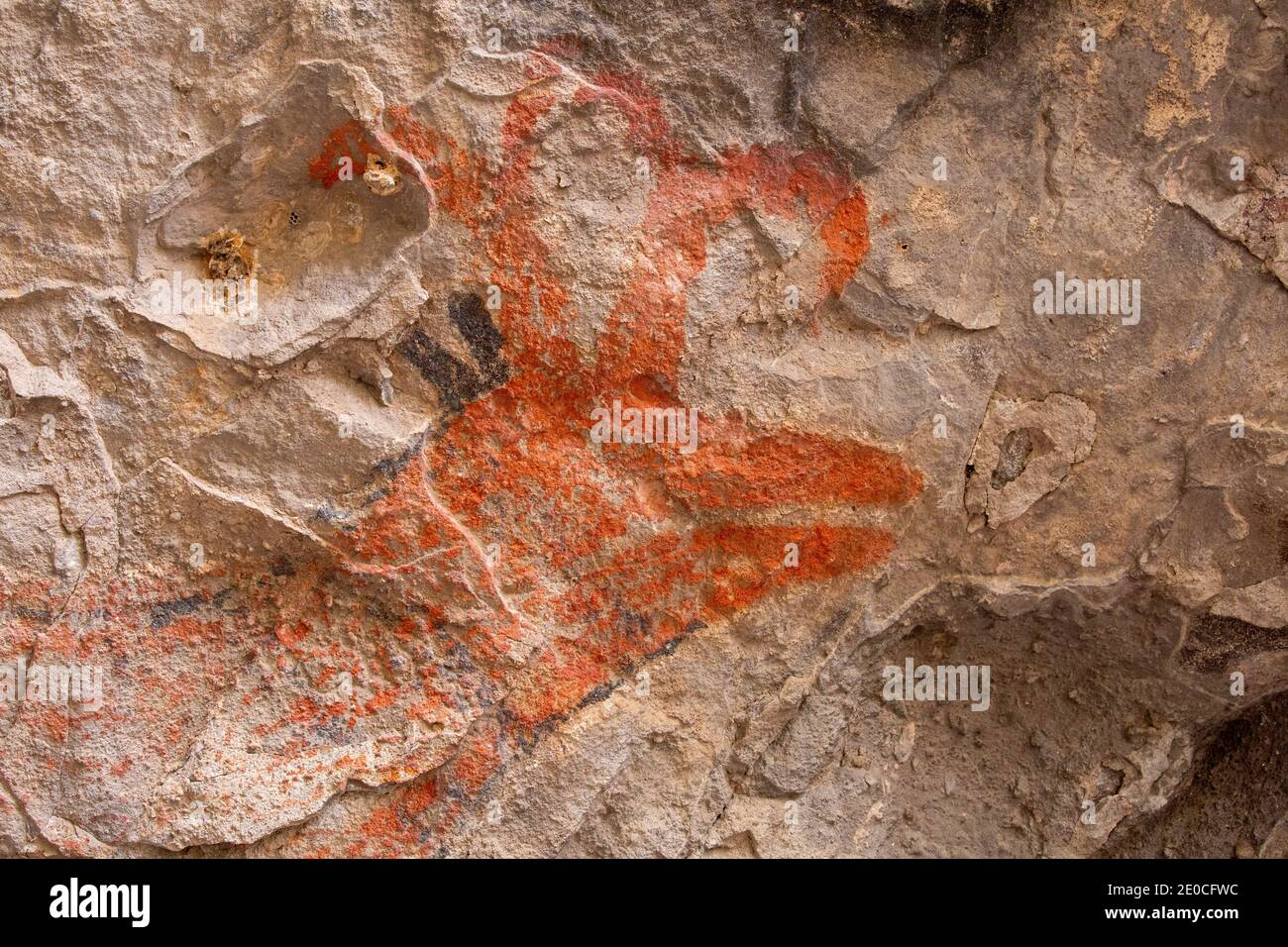 Rock art pictographs of the Cochimi people, Cueva del Raton, UNESCO ...