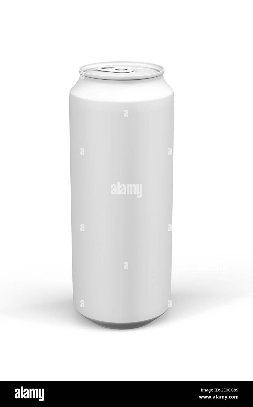 Mockup of a white beverage can isolated on white - 3d render Stock ...