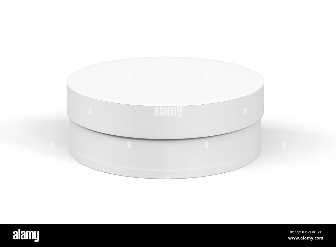 Round cardboard box mockup isolated on white background - 3d render ...