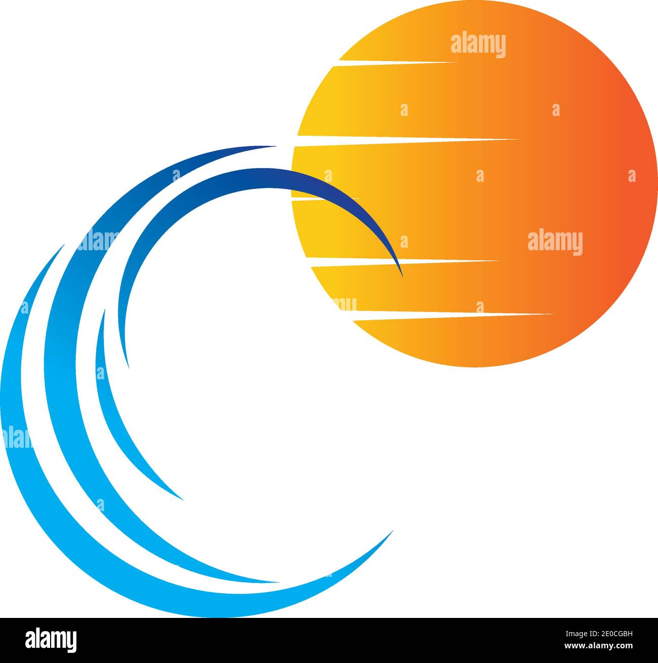 sea Water wave and sun icon vector illustration design logo - Vector ...