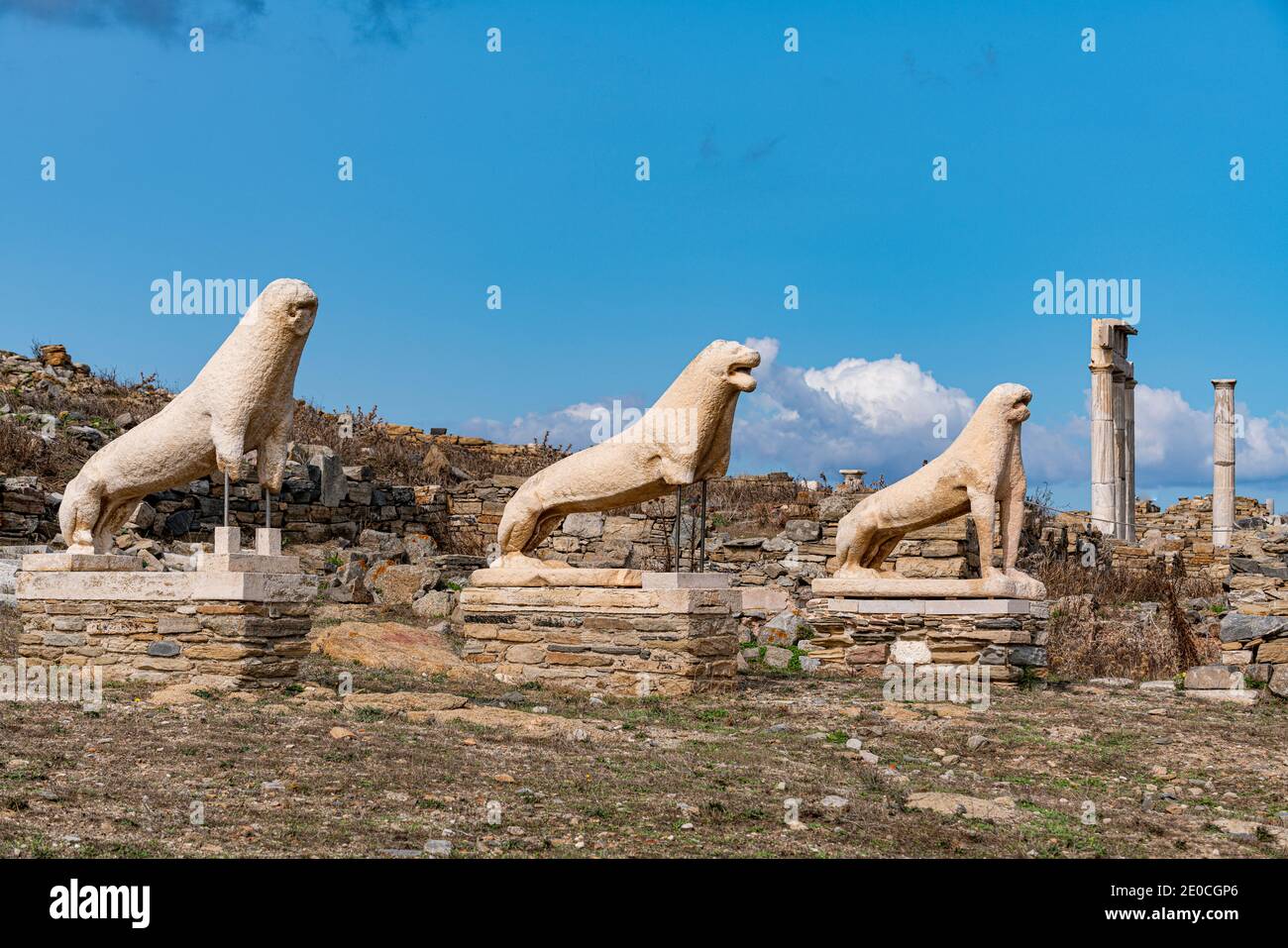Delos, UNESCO World Heritage Site, near Mykonos, Cyclades, Greek ...