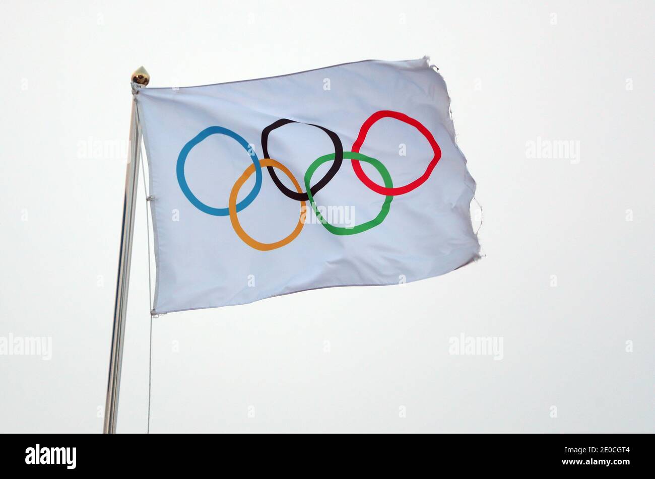 File photo dated 14-02-2018 of an Olympics Games flag Stock Photo - Alamy