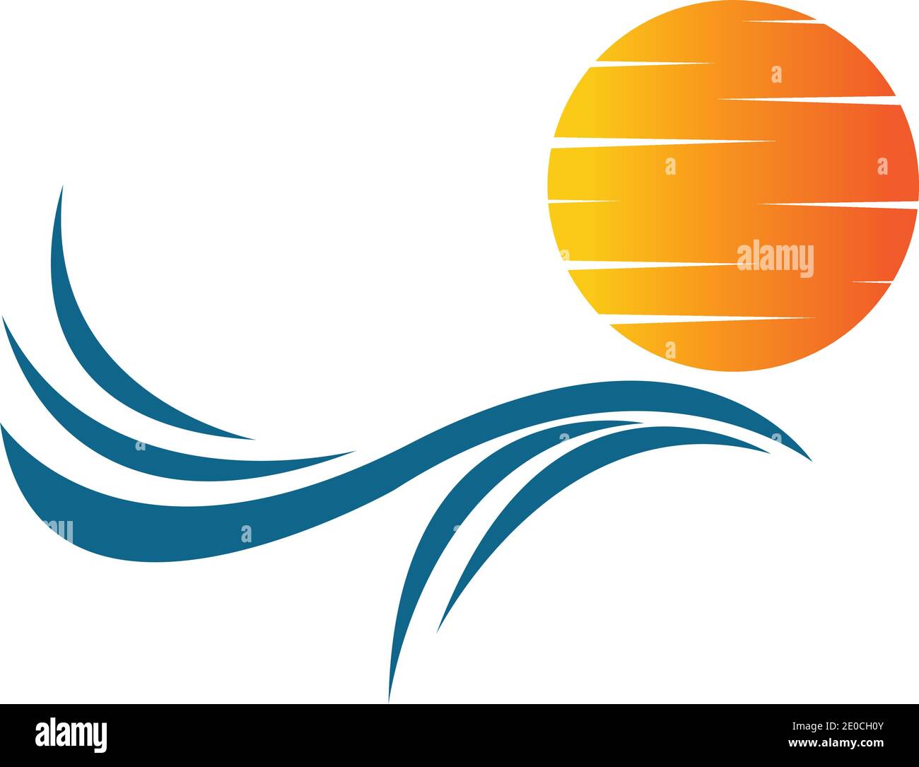 sea Water wave and sun icon vector illustration design logo - Vector ...