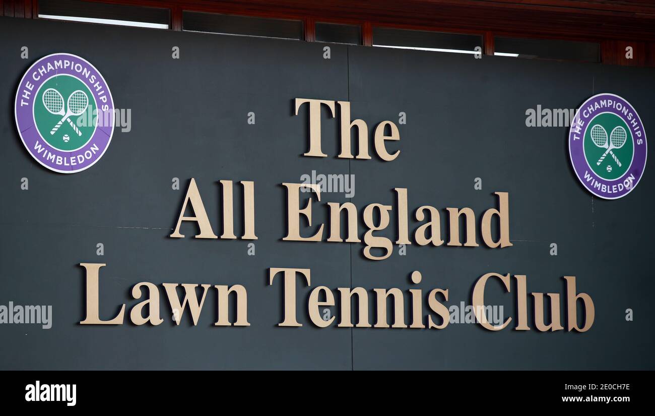 File photo dated 27-03-2020 of a sign at The All England Lawn Tennis ...
