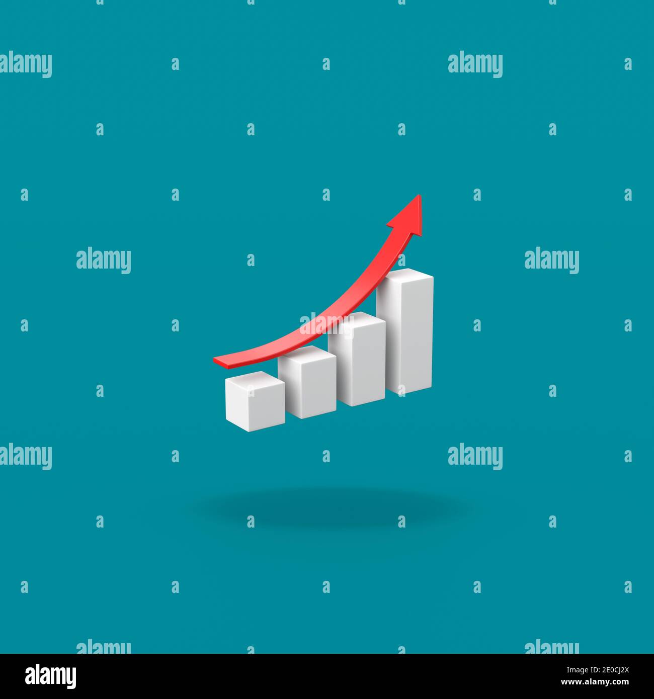 Growing Bar Chart on Blue Background Stock Photo - Alamy