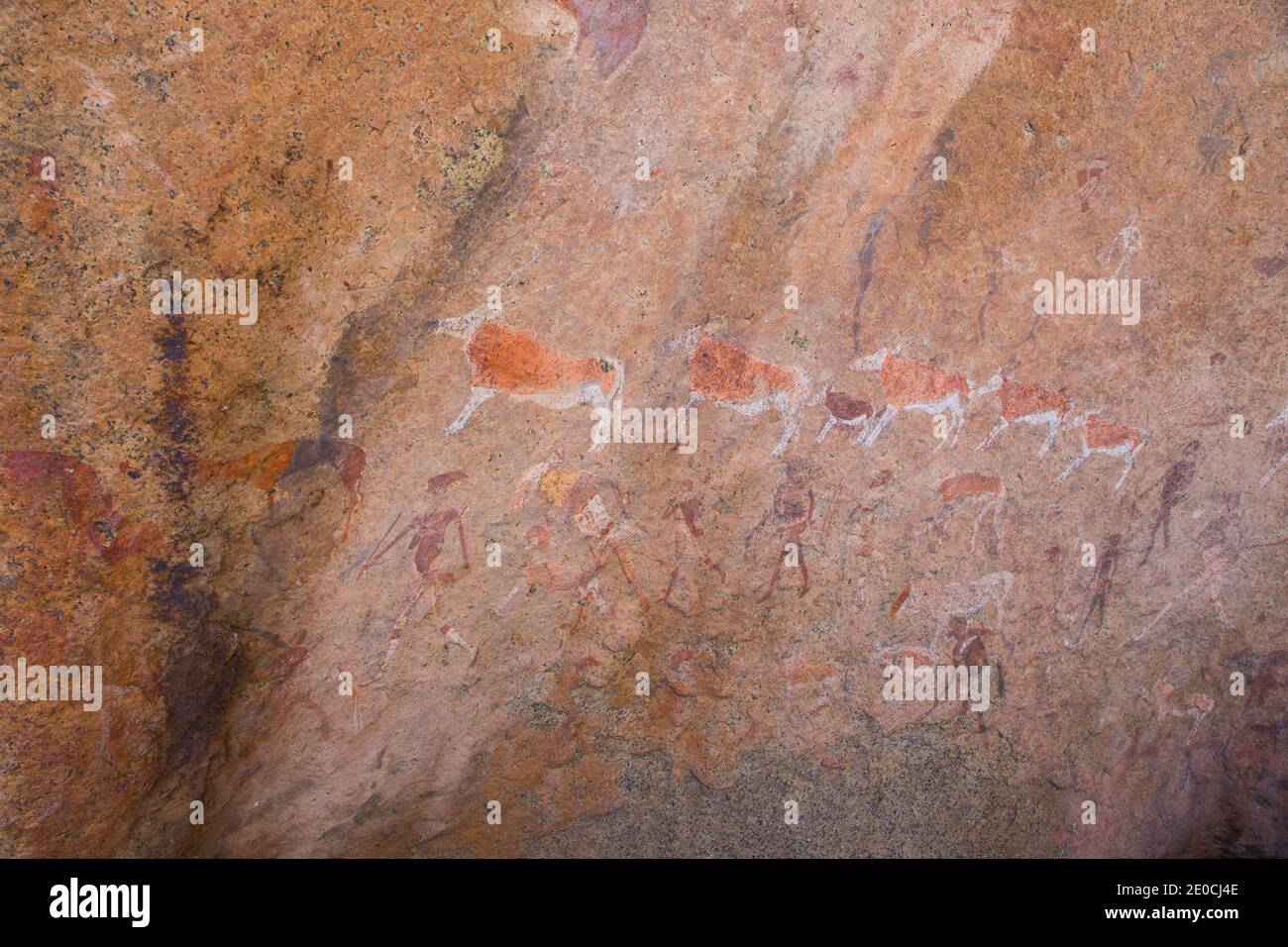 Pinturas rupestres en las Montañas Branberg, Desierto del Namib ...