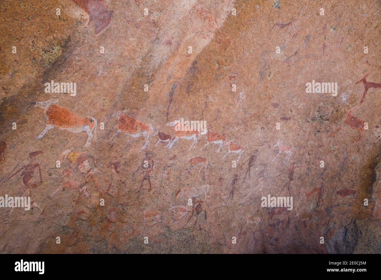 Pinturas rupestres en las Montañas Branberg, Desierto del Namib ...