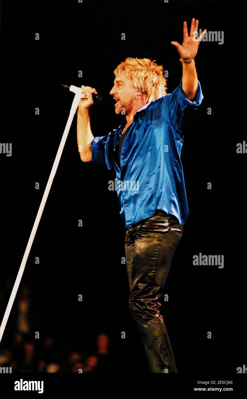 Rod Stewart on stage at The Big Twix Mix Concert held at The Birmingham ...