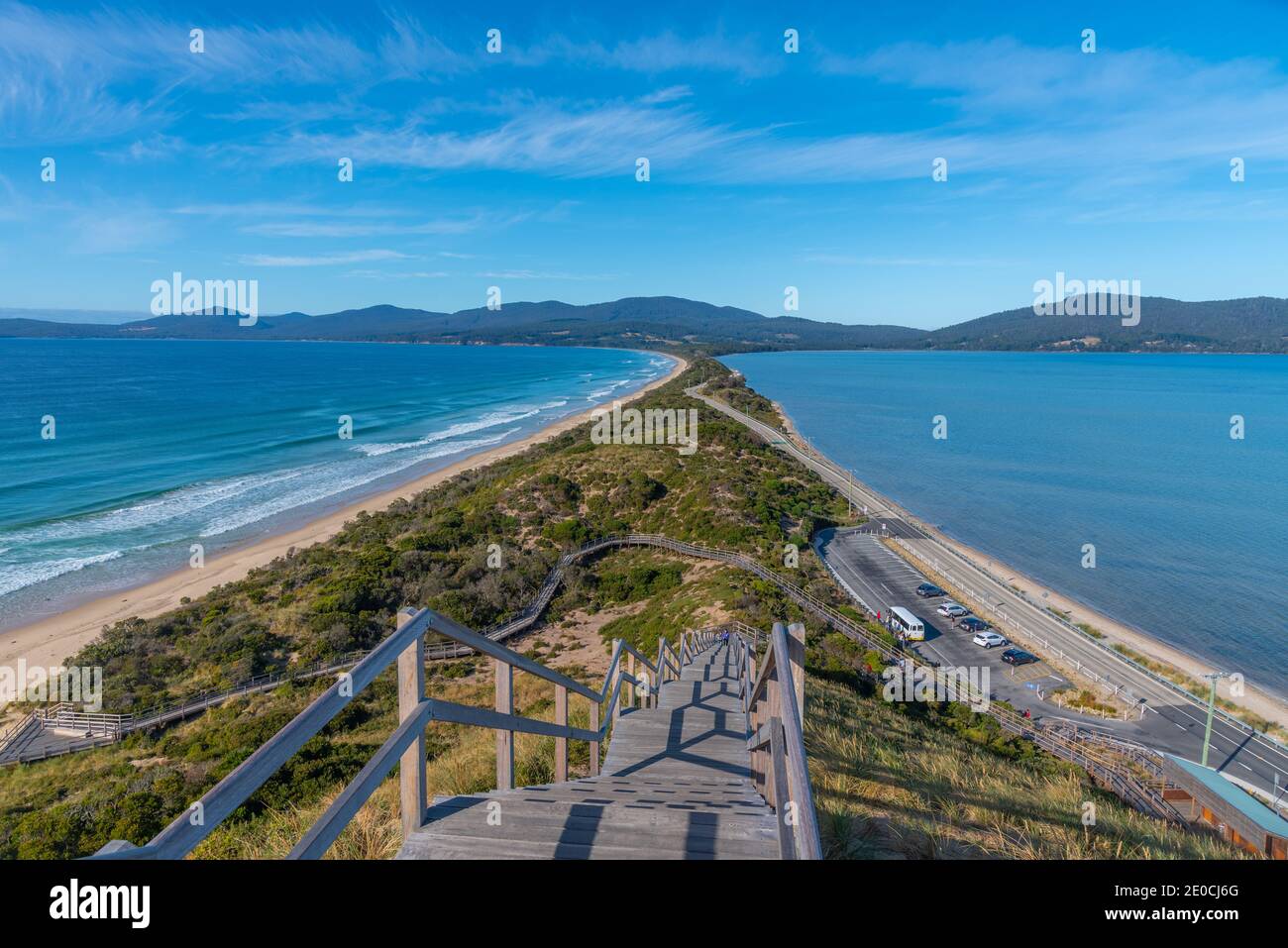 View of the Neck of Bruny island in Tasmania, Australia Stock Photo - Alamy