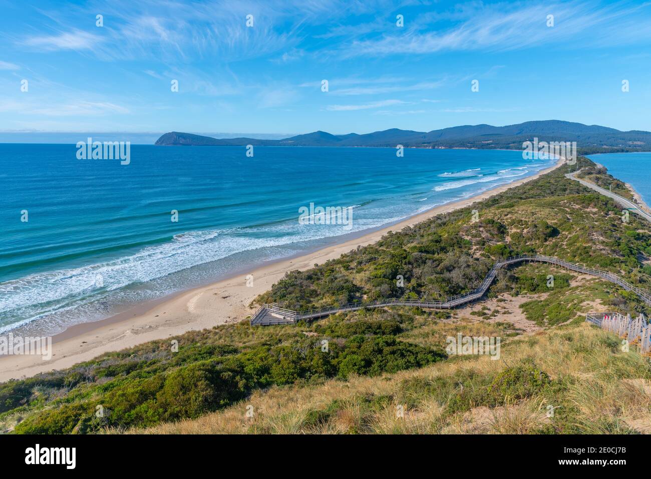 View of the Neck of Bruny island in Tasmania, Australia Stock Photo - Alamy