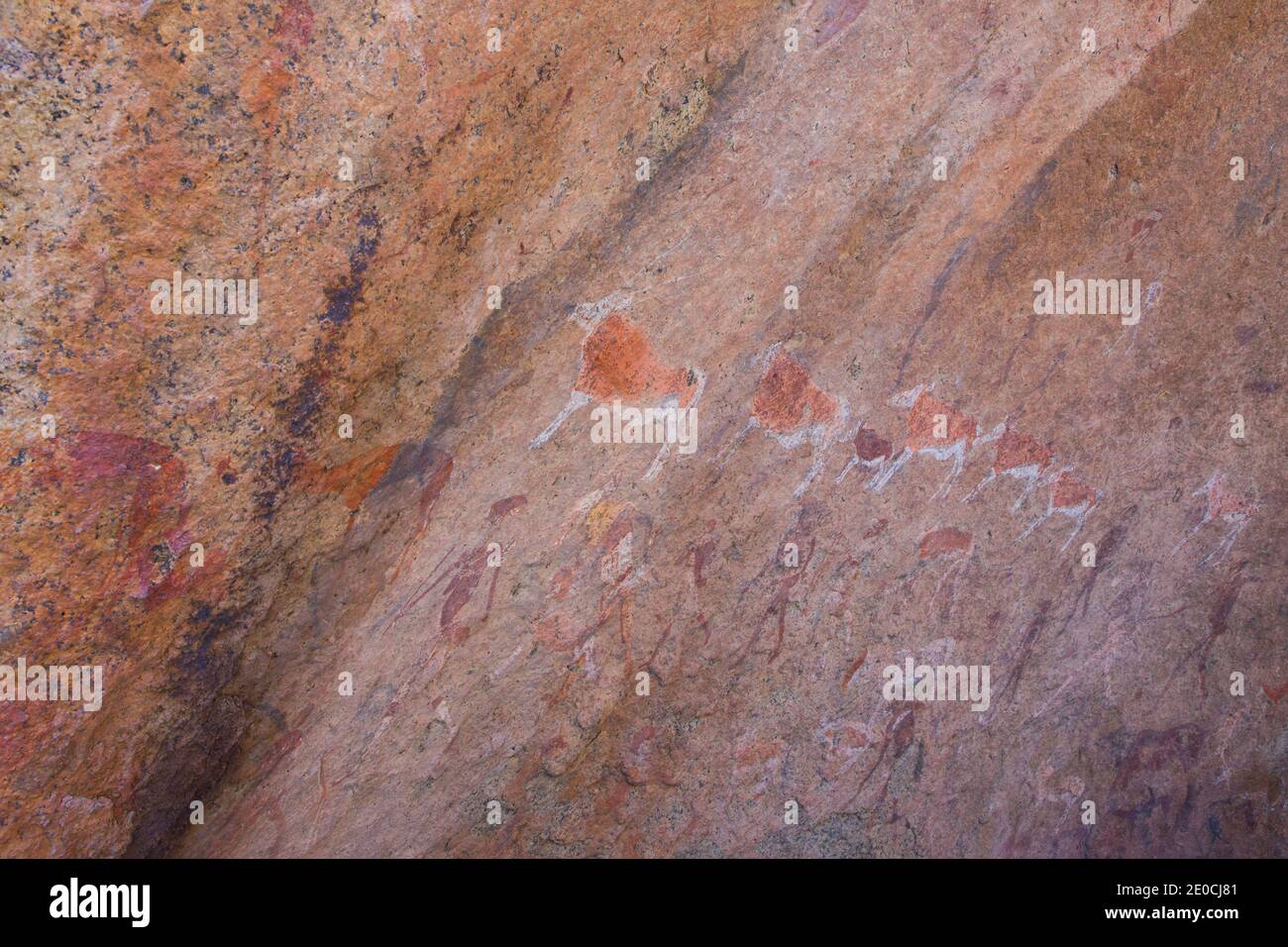 Pinturas rupestres en las Montañas Branberg, Desierto del Namib ...
