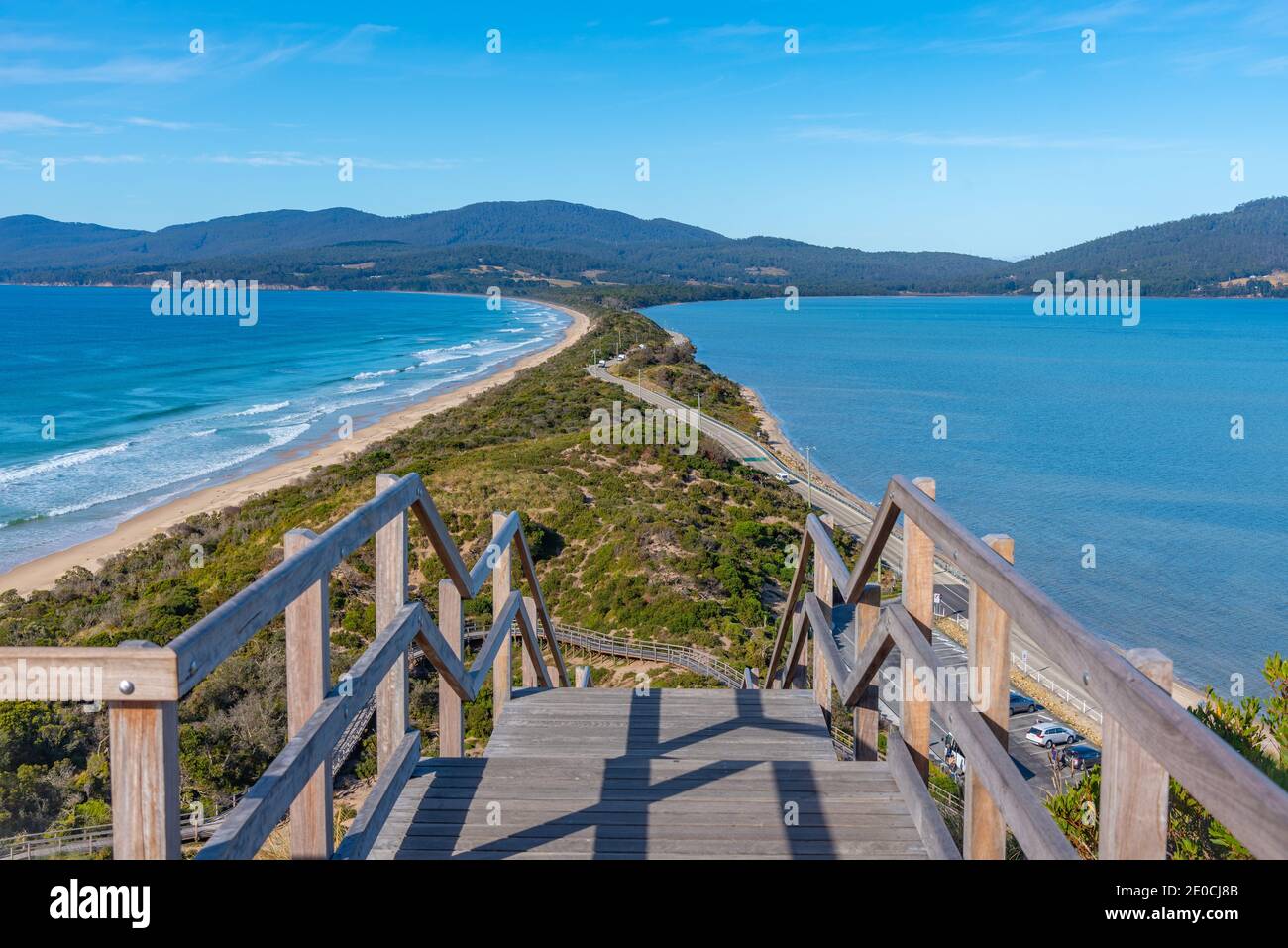 View of the Neck of Bruny island in Tasmania, Australia Stock Photo - Alamy