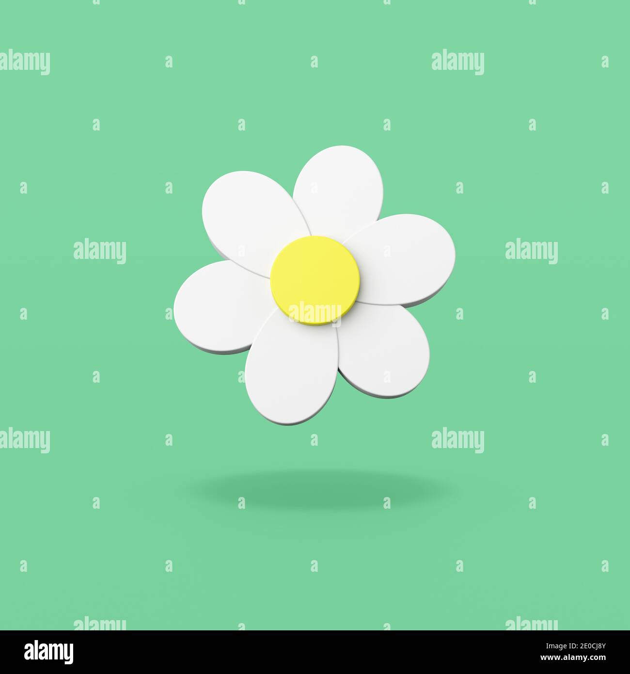 Daisy Flower Shape on Green Background Stock Photo - Alamy