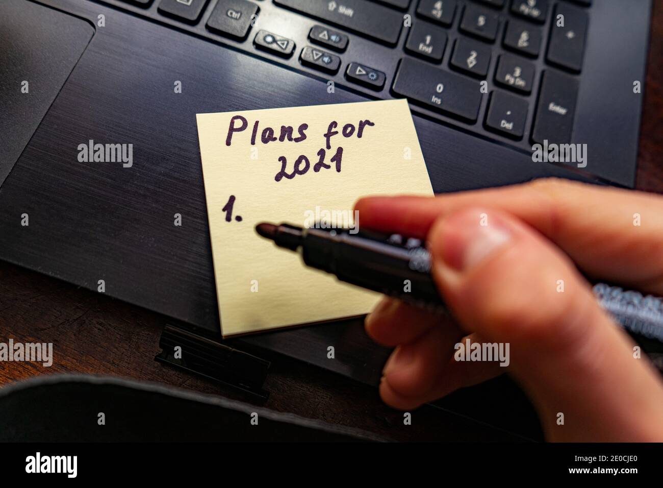 Check boxes on white paper plans for 2021 Stock Photo - Alamy