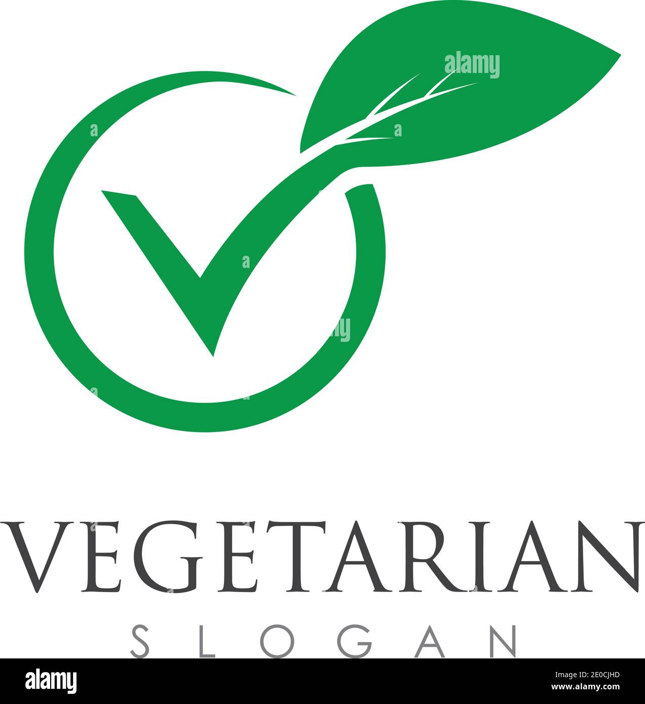 vegetarian food logo illustration design template - vector Stock Vector ...