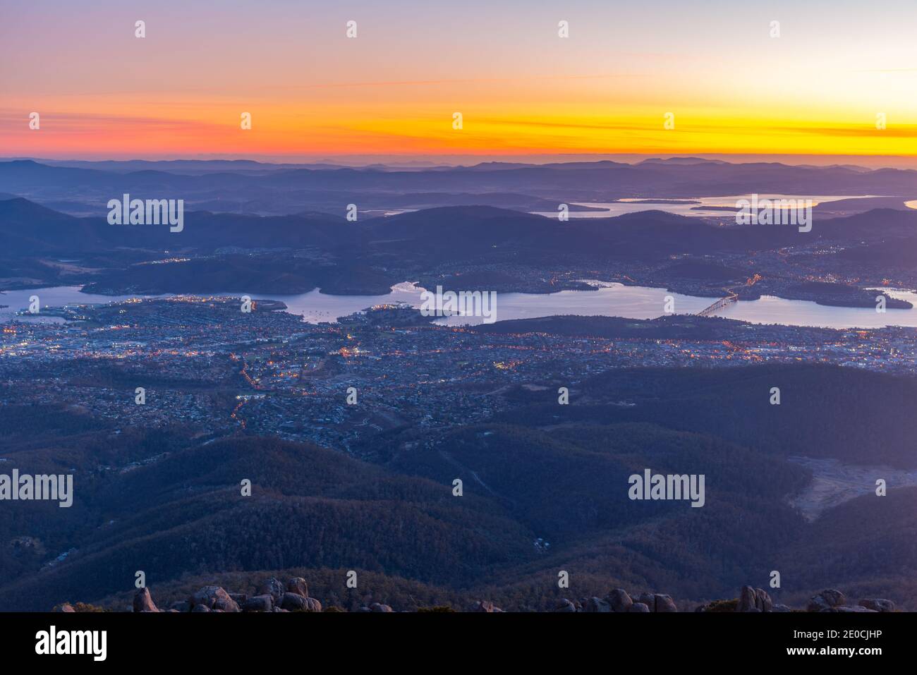 Tasman Bridge Hobart Sunset High Resolution Stock Photography and ...