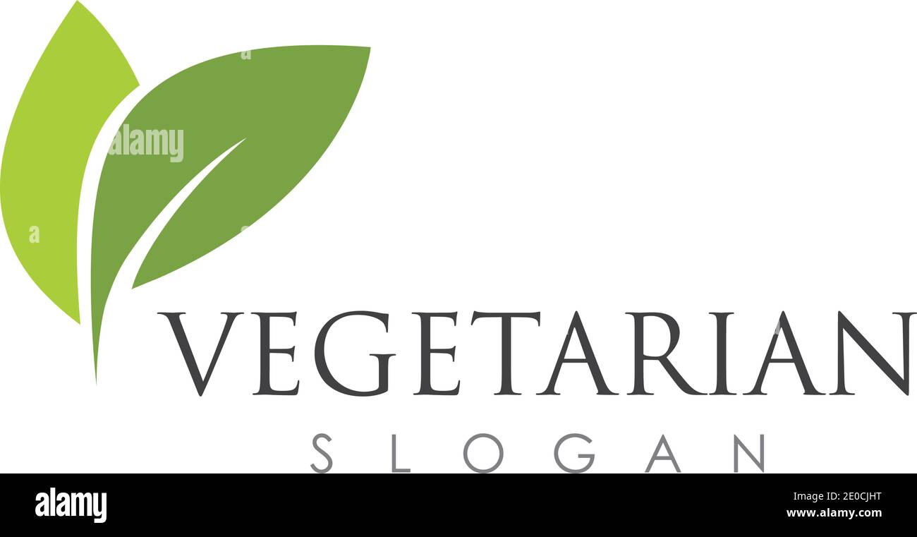 vegetarian food logo illustration design template - vector Stock Vector ...