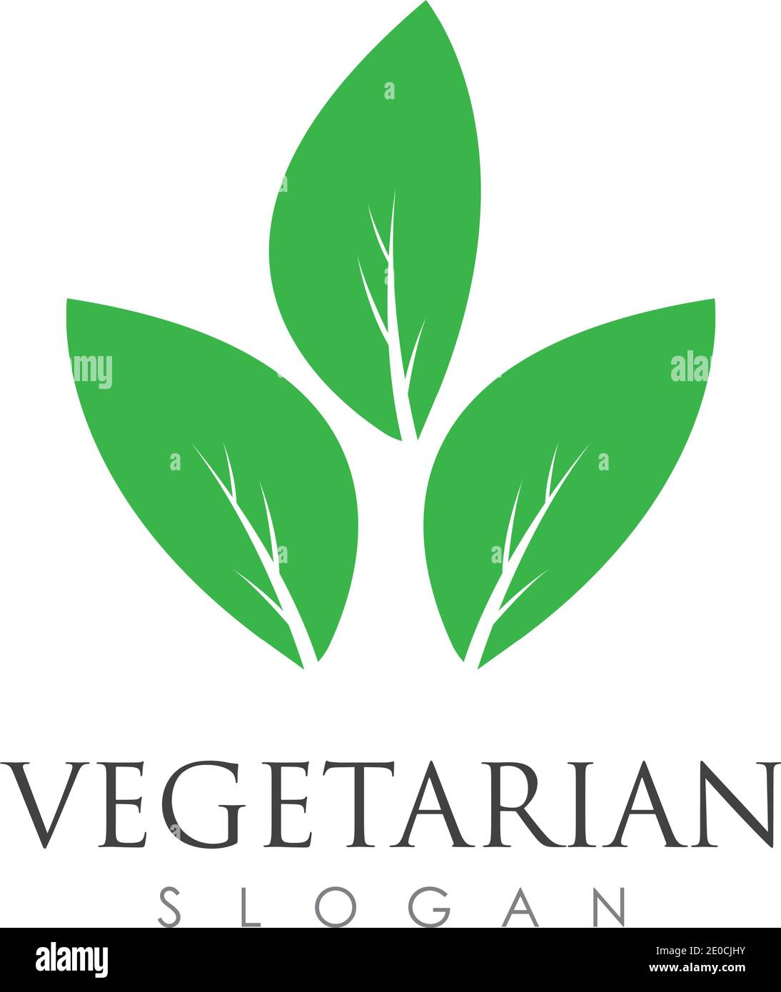 vegetarian food logo illustration design template - vector Stock Vector ...