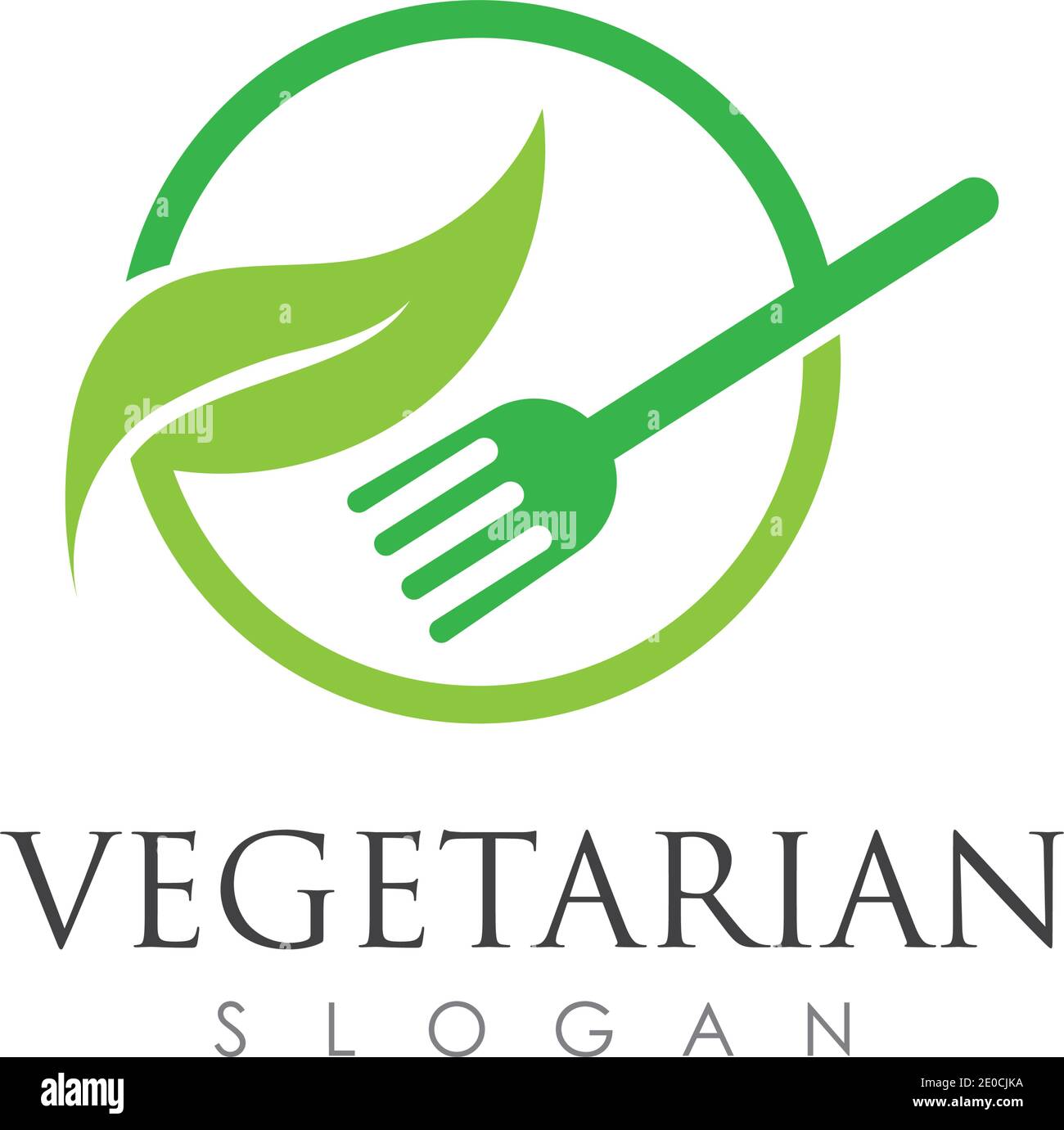vegetarian food logo illustration design template - vector Stock Vector ...