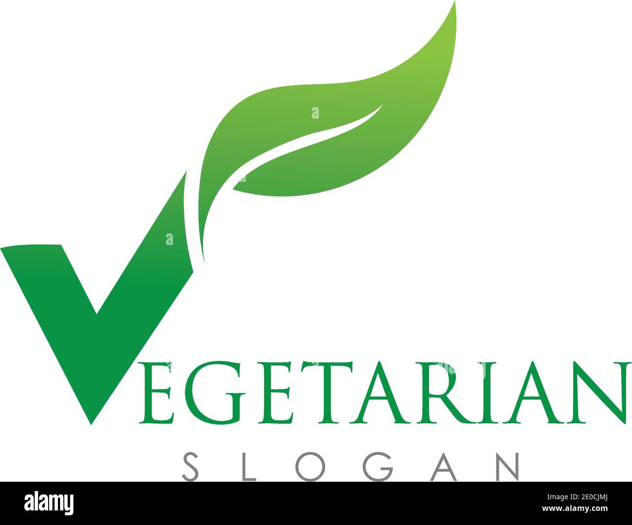vegetarian food logo illustration design template - vector Stock Vector ...