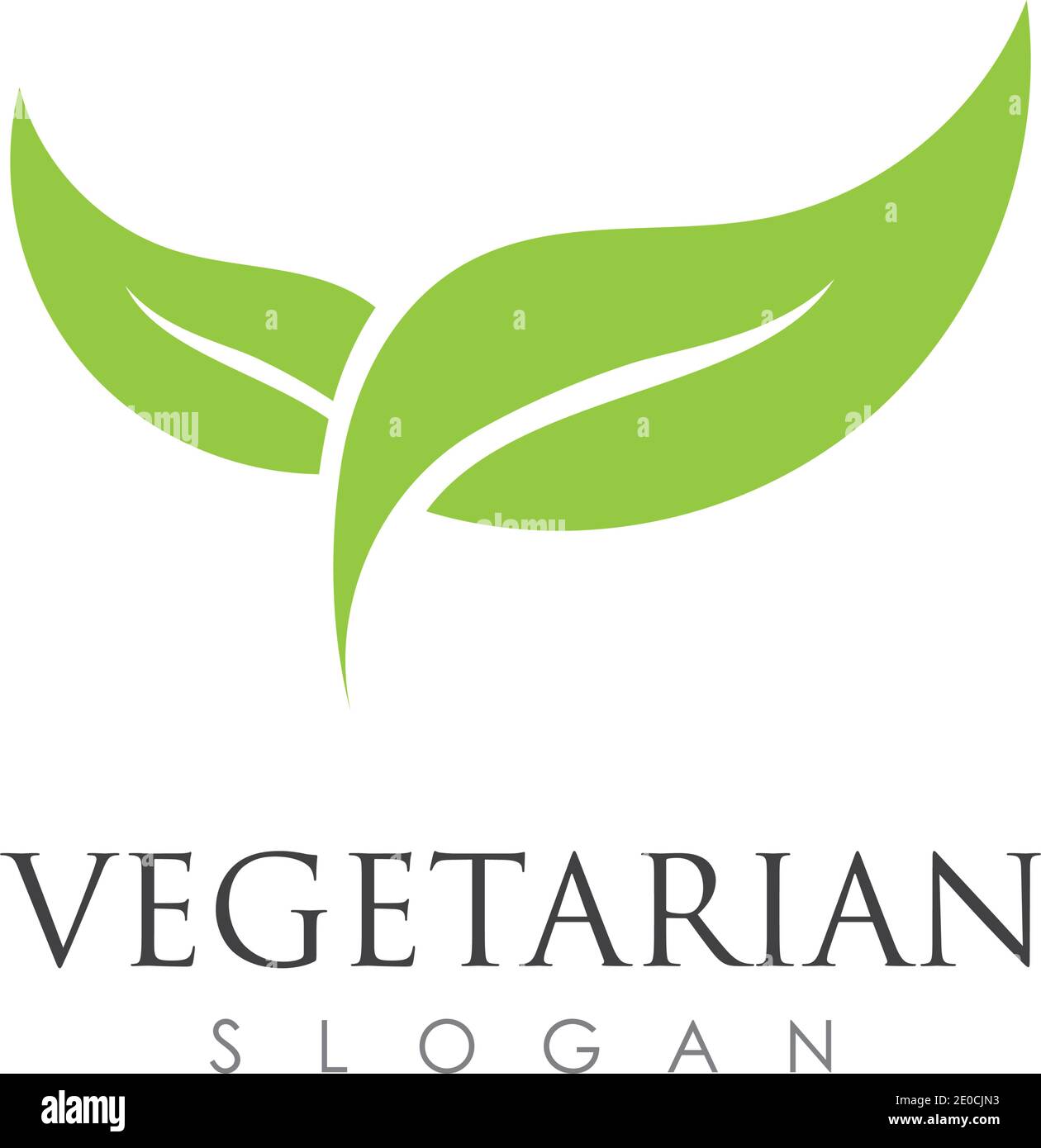 vegetarian food logo illustration design template - vector Stock Vector ...