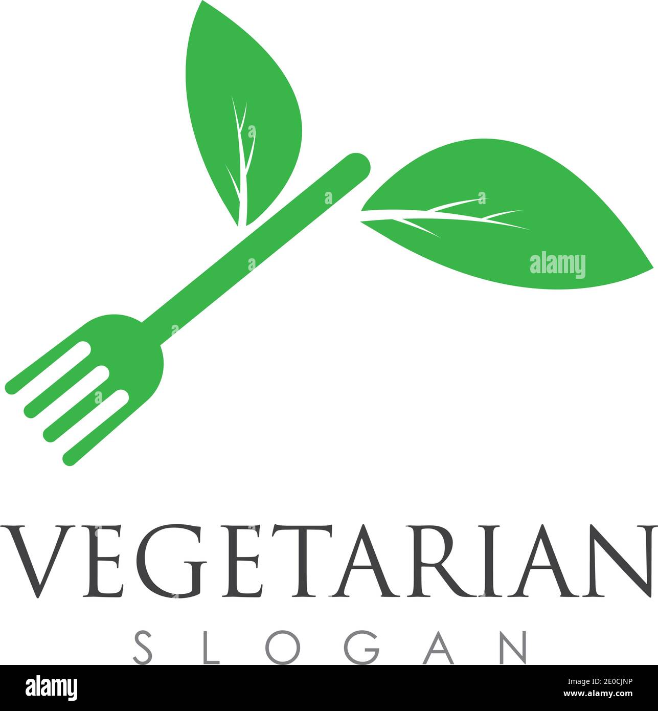 vegetarian food logo illustration design template - vector Stock Vector ...