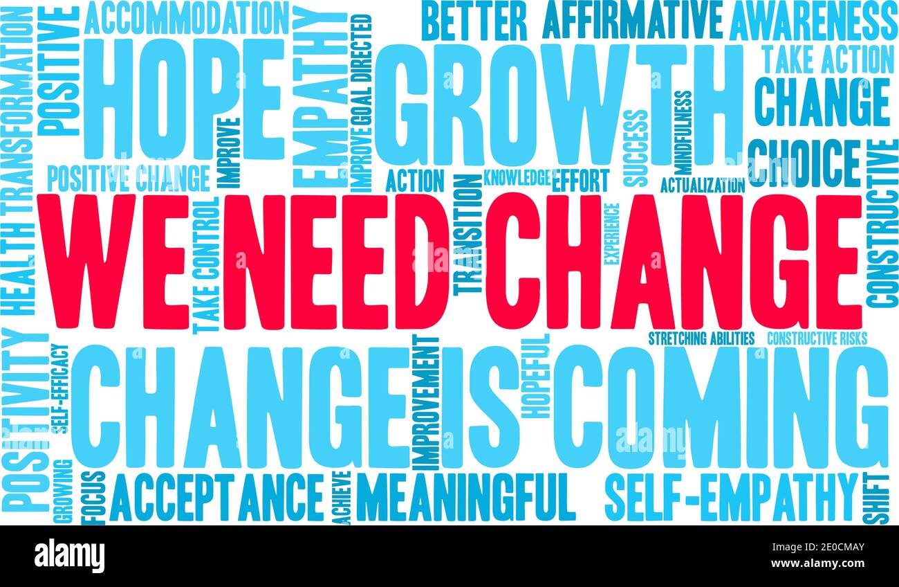 We Need Change word cloud on a white background Stock Vector Image ...